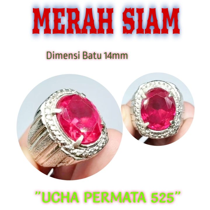 cincin merah siam cutting / batu akik merah siam | Lazada Indonesia