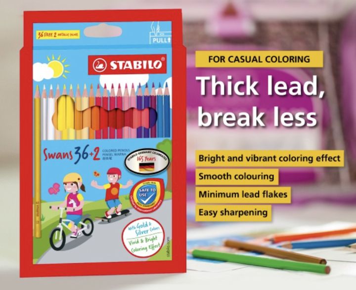 STABILO Swans School Office Stationery Colour Color Pencils / Pensil ...