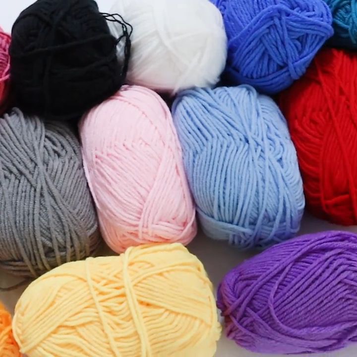 (23 Colors) 5 Plys 50g Milk Cotton Smooth Milk Fiber Knitting Wool ...