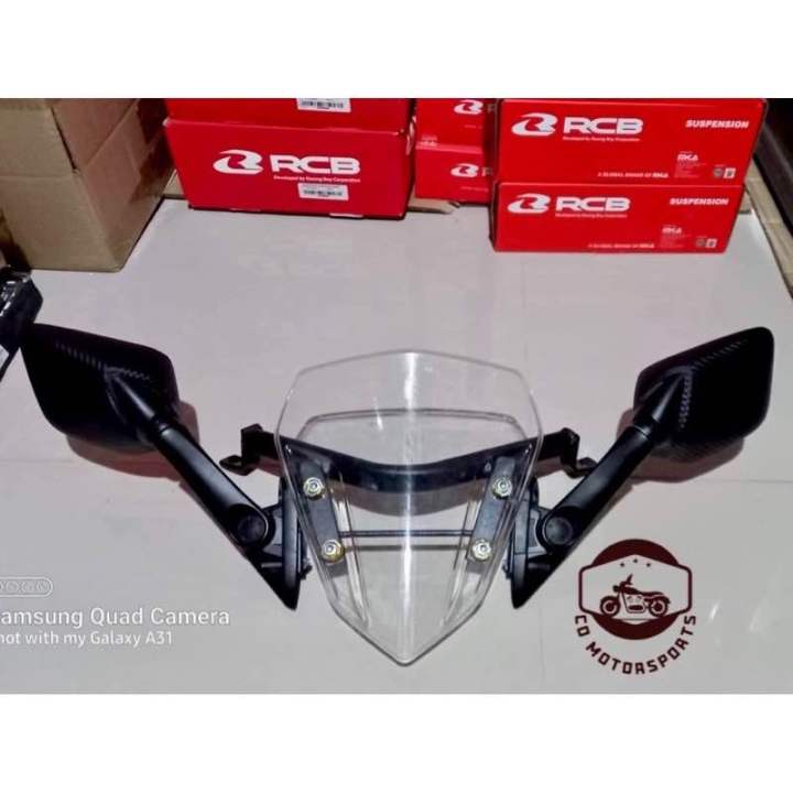 R25 Side Mirror with bracket and visor for Aerox 155 V1 / V2 | Lazada PH