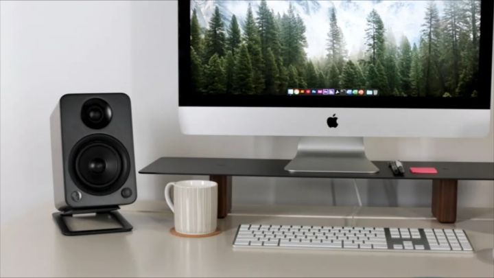Desk Speaker Stand Metal Speaker Stands, Desktop, 20° Tilted Speaker ...
