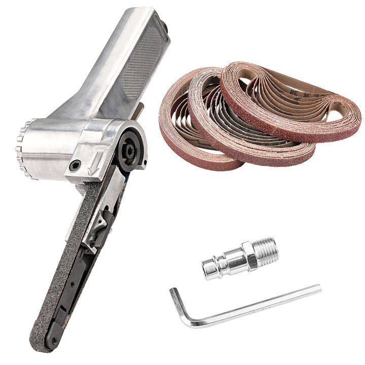 SIFANG-Pneumatic Air Belt Sander, 3 Sanding Belts Set, Air Compressor ...
