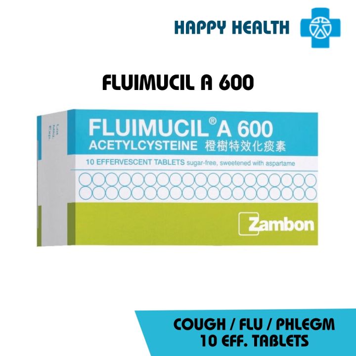 FLUIMUCIL A 600mg EFFERVESCENT TABLETS ZAMBON (Exp May 2027) - RELIEF ...