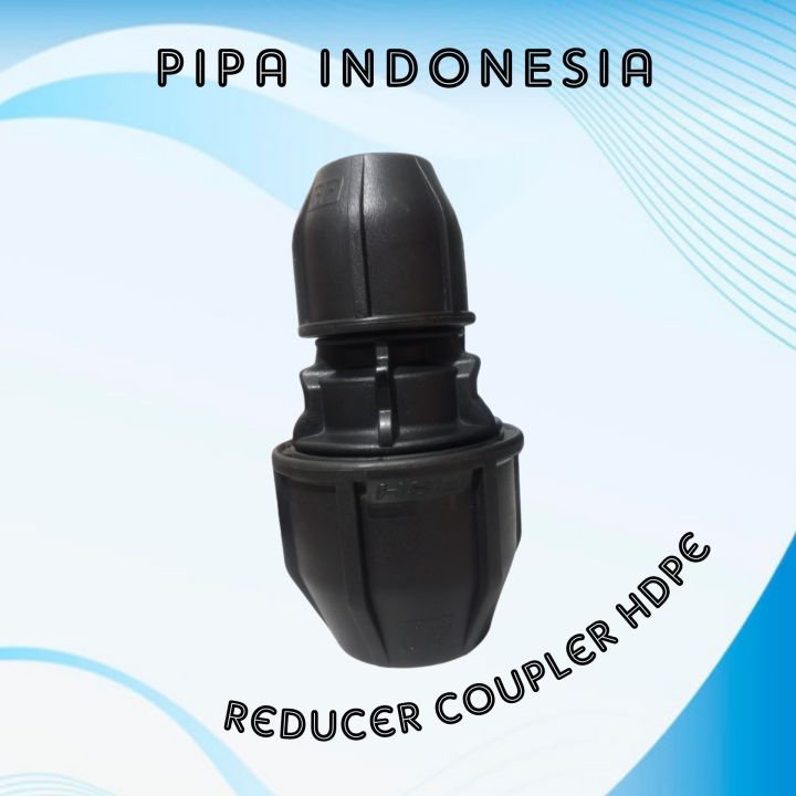 sambungan pipa HDPE Reducer coupler 50 mm x 20 mm atau 1 1/2 inch ke 1/ ...
