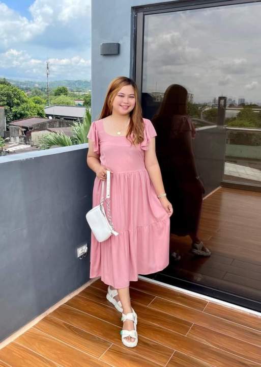 MEGAN DRESS GARTERIZED BACK FREE SIZE: M-XL FABRIC: CHALLIS | Lazada PH