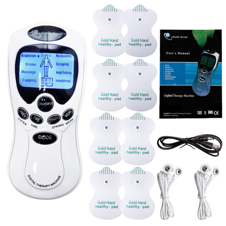 Dual Output Electric Tens Pulse Massager Instrument Electrical EMS ...