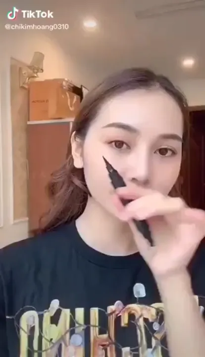 2 in 1 Seal stamp eyeliner Double head Fast Dry Waterproof Black Liquid ...