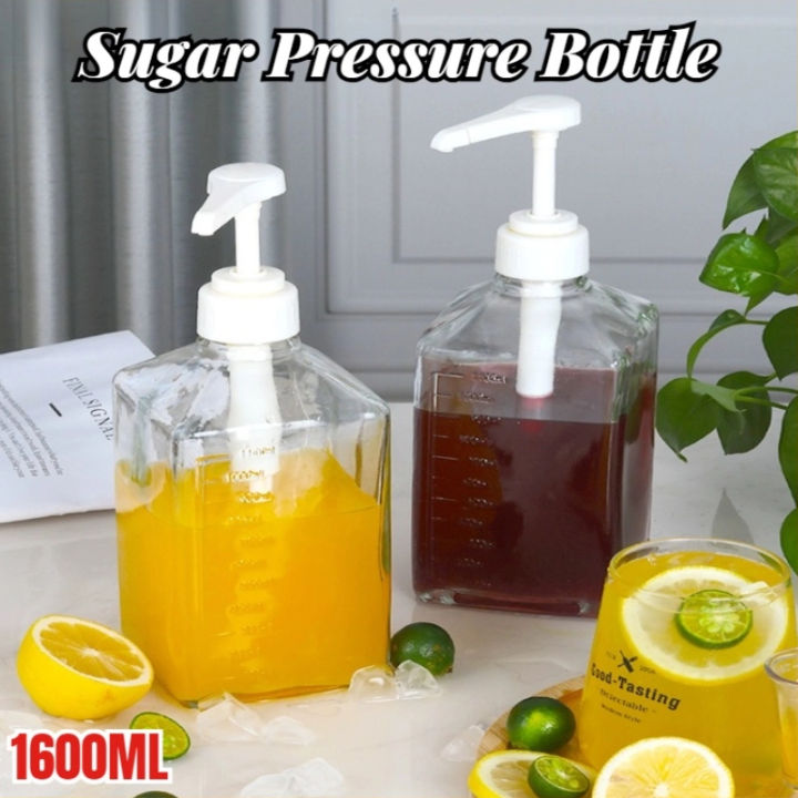 Plastic Glass Syrup Container with Pump For Sugar Syrup Flavor Syrup ...