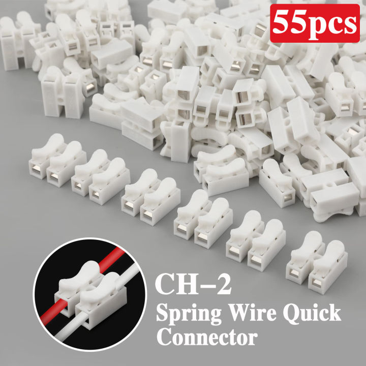 55PCS/lot CH-2 Spring Wire Quick Connector 10A 220V Electrical Crimp ...
