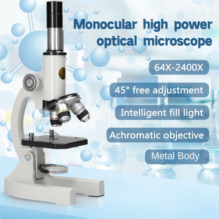 64X-2400X Monocular Optical Microscope Elementary School Children ...