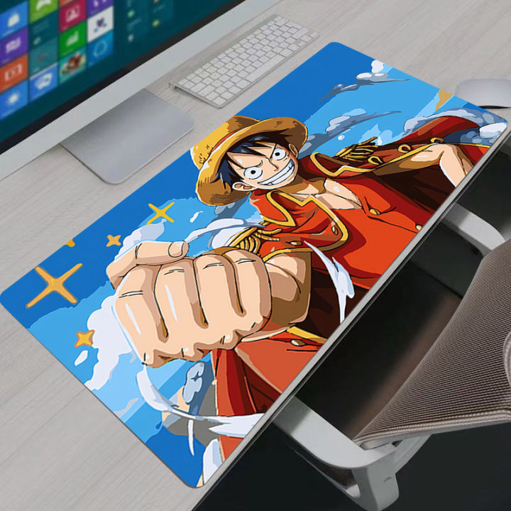 แผ่นรองเมาส์ One Piece Luffy Gaming Gamer คีย์บอร์ดขนาดใหญ่ NonSlip ยาง ...