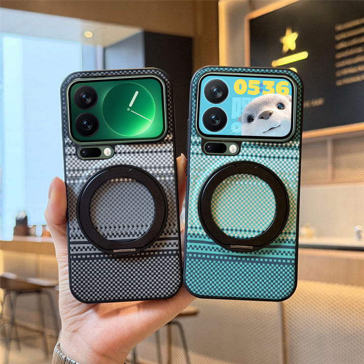 Kevlar Carbon Fiber Patterned Phone Case with 360° Rotating Stand ...