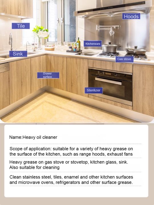 Kitchen Cleaner Heavy Oil Dirt Detergent Degreasing Hood Cleaner ...