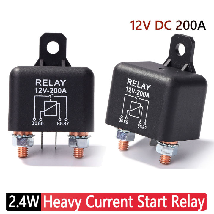 DC 12V 200A High Current Relay 4 Pin Car Relay Continuous Type 2.4W Car ...