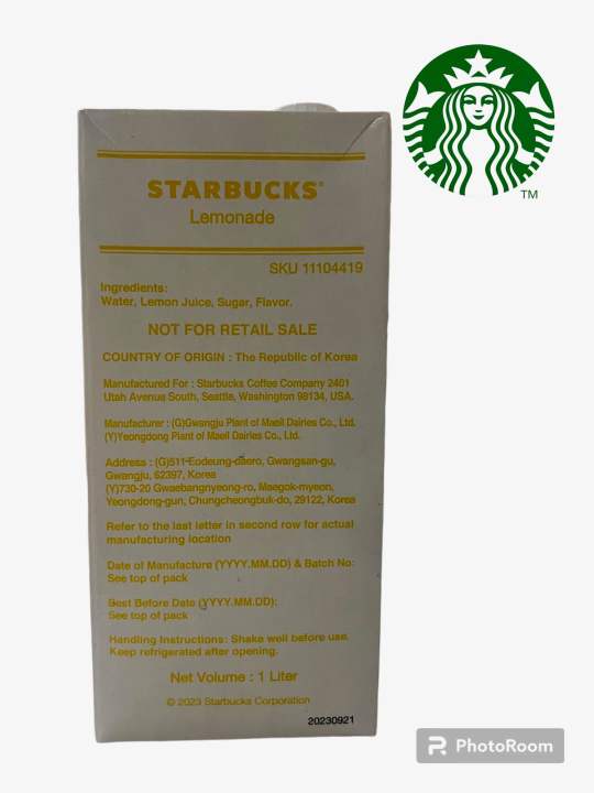 Starbucks Lemonade 1L | Lazada PH