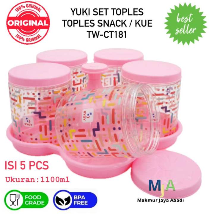 (BISA COD) PROMO Yuki Set Toples 1100ml isi 5pcs / Toples Bygy / Toples ...