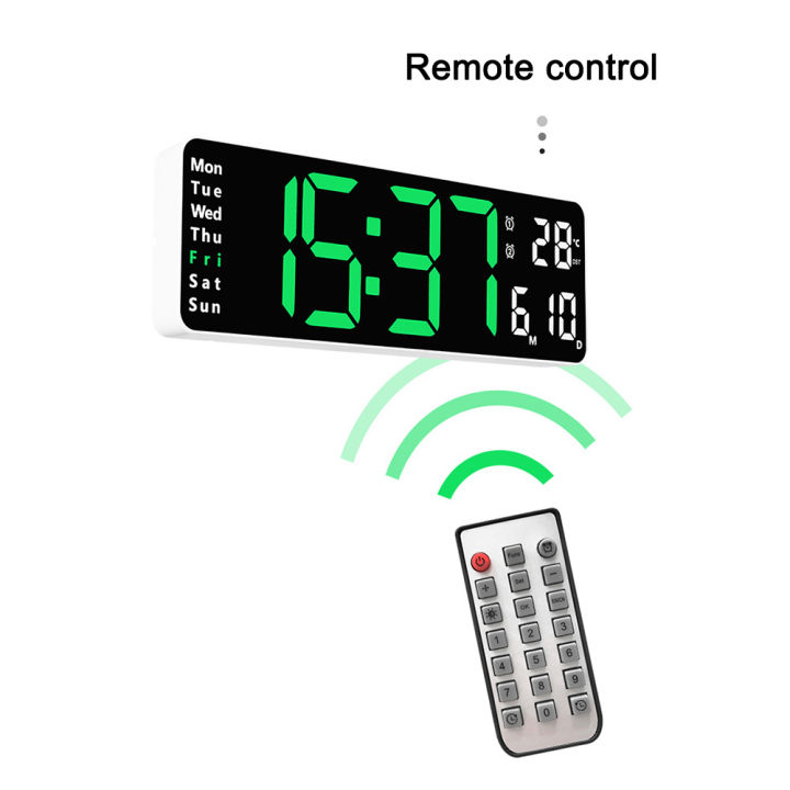 13in Digital Wall Clock Remote Control Electronic LED Clocks Light ...