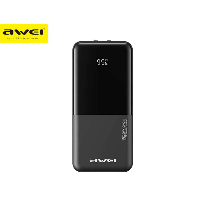 Awei P40K 10,000mAh Powerbank 22.5W Quick Charge LED Digital Display ...