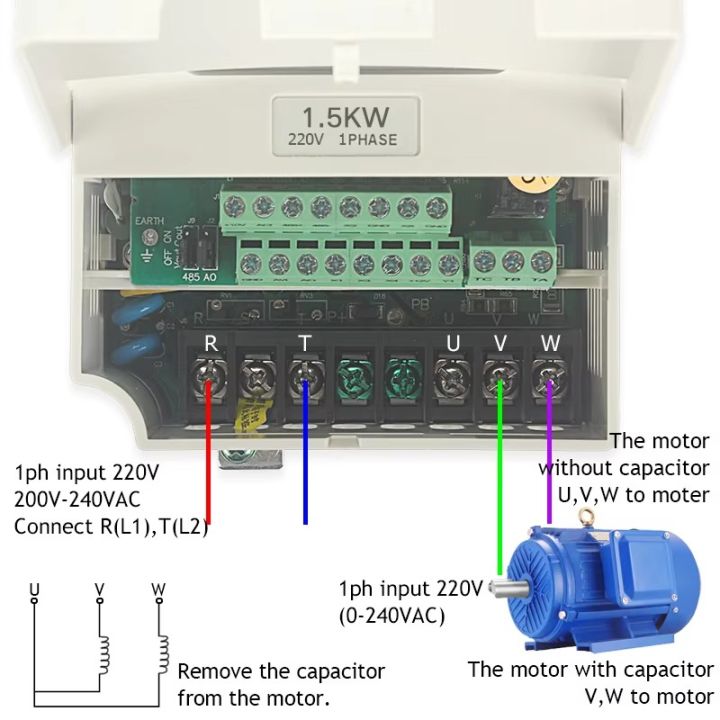 Inverter 220V 380V Variable Frequency Drive 0.4/0.75/1.5/2.2KW 0.5/1/2 ...