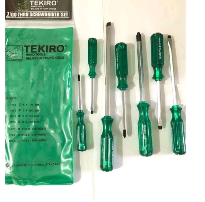 Tekiro Obeng Set 7 Pcs min (-) dan Plus (+) Hijau | Lazada Indonesia