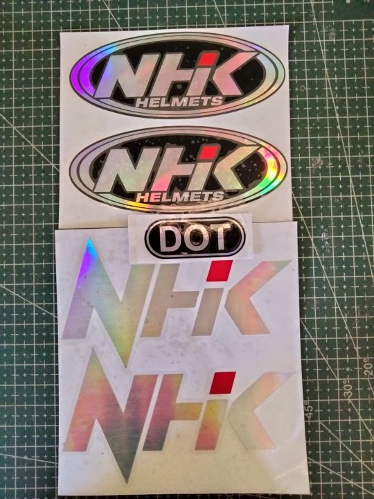 stiker logo helm nhk hologram full set depan belakang kanan kiri ...