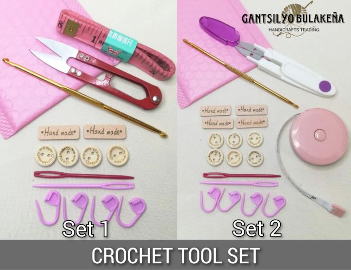 Crochet Tool Set / Crochet Tool Kit GB Set 1 Set 2 | Lazada PH