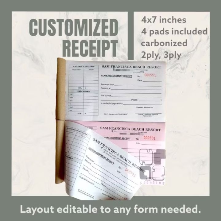 CUSTOMIZED CARBONIZED 4X7 ACKNOWLEDGEMENT/Provisional/Collection ...