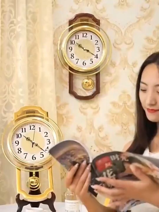 HOL 16 inch European style retro swing wall clock living room simple ...