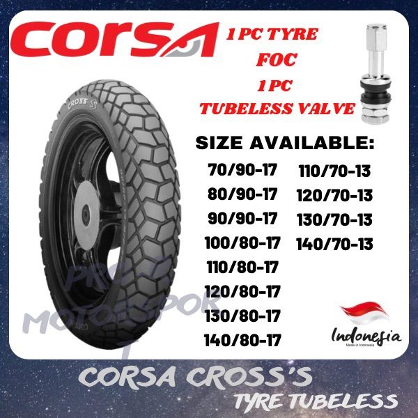 CORSA CROSS'S TYRE 110/70-13 / 120/70-13 / 130/70-13 /140/70-13 FOR ...