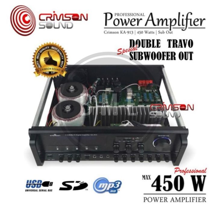 POWER AMPLIFIER 5 Output 450 Watt DOUBLE TRAVO CRIMSON KA-913 | Lazada Indonesia