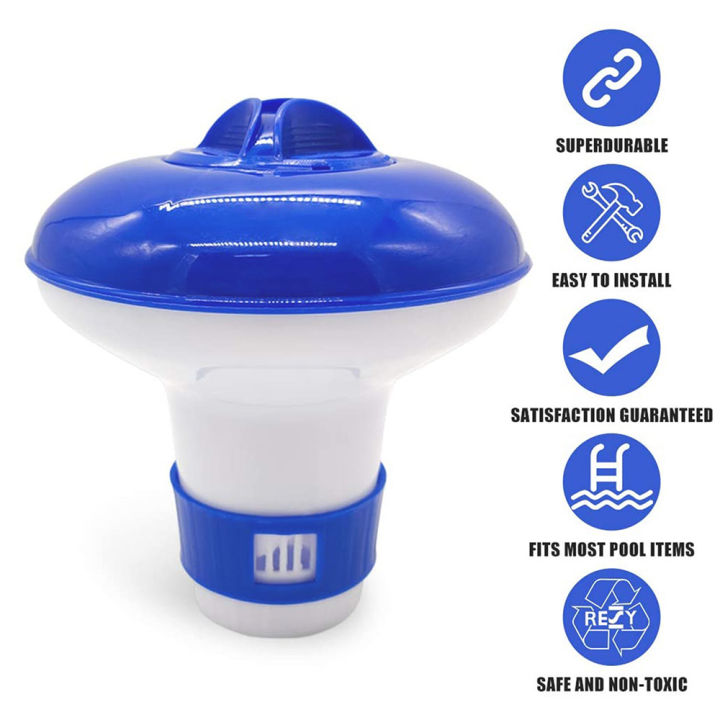 2pc Floating Swimming Pool Chemical Floater Chlorine Bromine Tablets ...