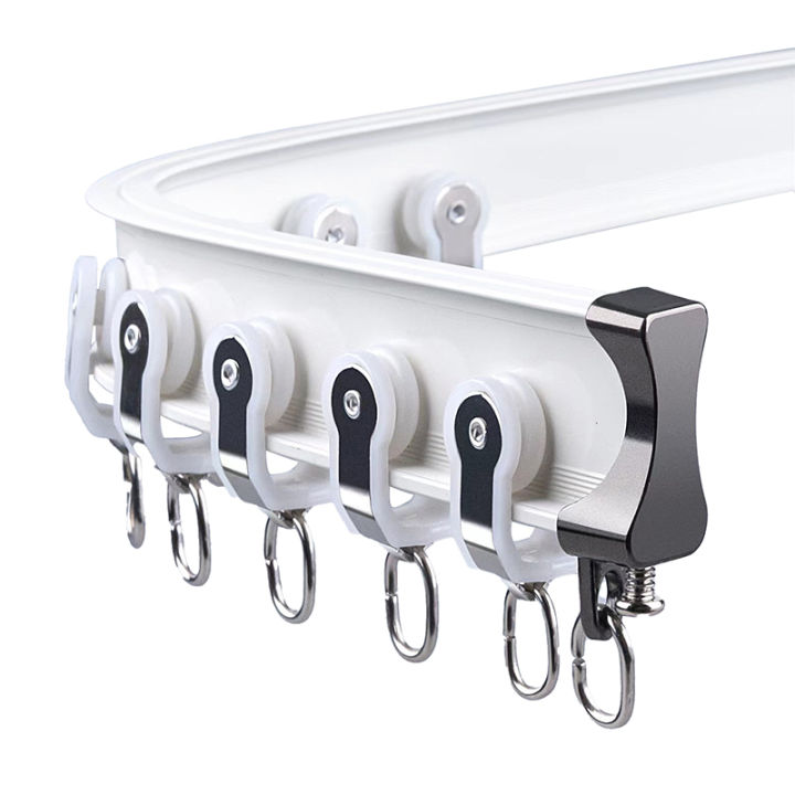 Ultra-Thin L-Shaped Single Track Curtain Rail Bendable Quiet Slide ...