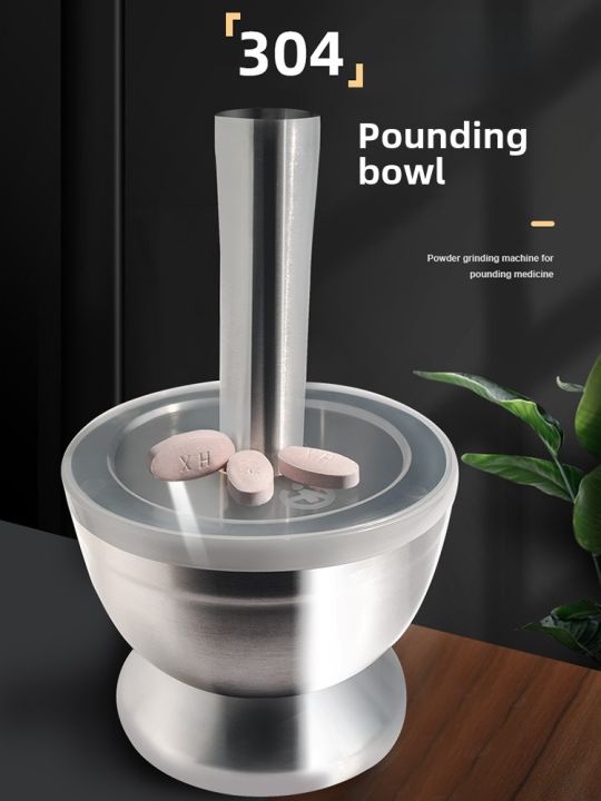 Stainless Steel Medicine Grinding Box Metal Pill Crusher Powder Grinder ...