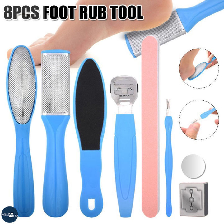 MEGATOP 8pc Foot Rub Board Set Exfoliating Rubbing Board Dead Skin ...