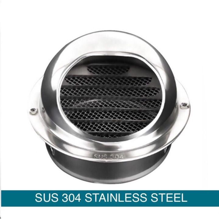 SUS 304 Stainless Steel Air Frame Round Wall Air Vent Ducting Cap ...
