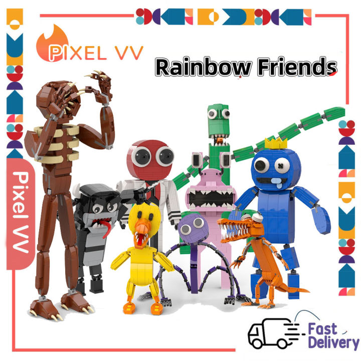Robloxs Rainbow Friends MOC บล็อกตัวต่อสีน้ำเงินชุดบล็อกตัวต่อมอนสเตอร์ ...