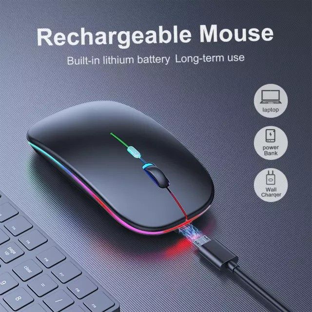Fortnite Mouse wireless Silent Mouse Rechargeable Isi Ulang lampu RGB ...