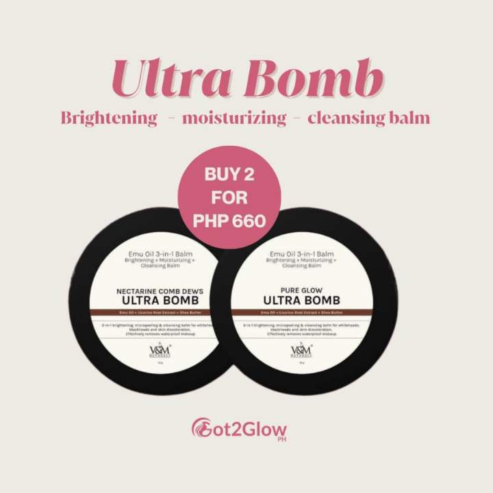 V&M Naturals Ultra Bomb 3-in-1 cleansing balm 50 grams per tub ...