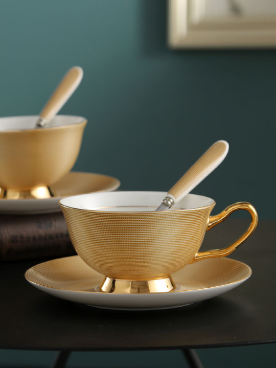 Luxury Gold Edge European Style Bone China Coffee Cup Set Creative ...