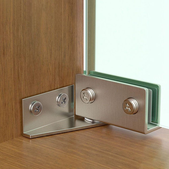 No Punching Glass Door Pivot Hinge, Cabinet Showcase Double Magnetic ...