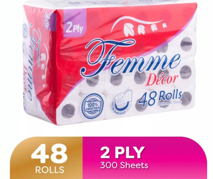 FEMME DECOR BATHROOM TISSUE 2PLY / 300SHEETS / 48 ROLLS | Lazada PH