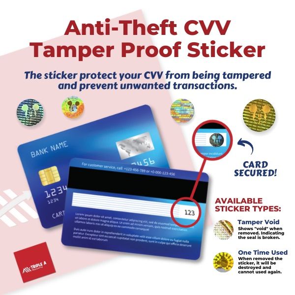 Anti-Theft CVV Security Seal Label Protection For Credit And Debit ...