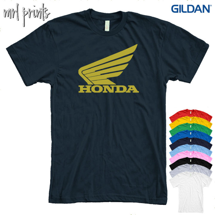 Honda Motorcycle Logo Gold TShirt Unisex MRL Prints Gildan Cotton Shirt ...