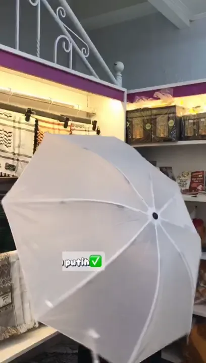 Payung Lipat 3 Putih Polos Perlengkapan Haji dan Umroh | Lazada Indonesia
