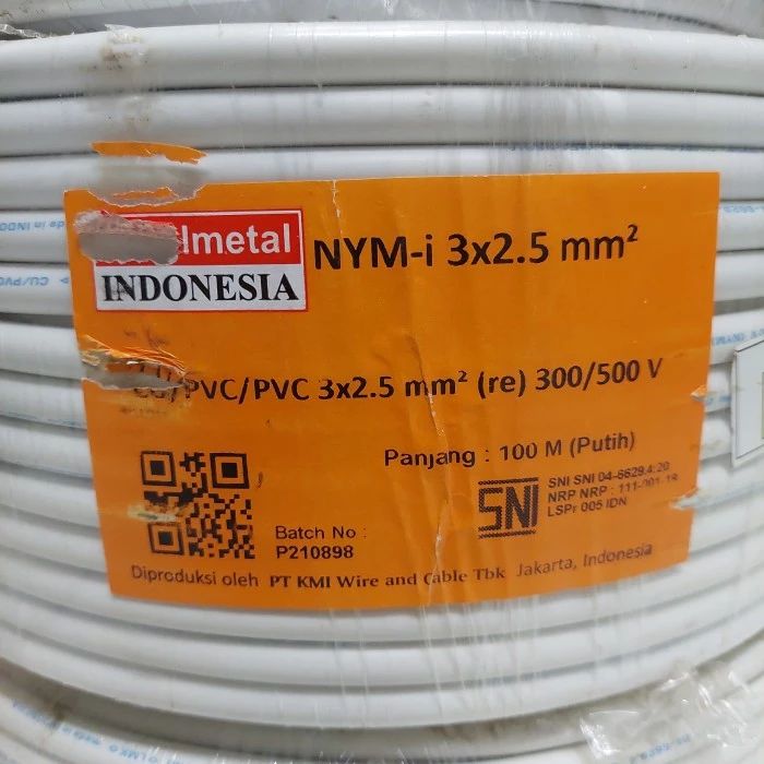Kabel cable nym kabel listrik kawat 3x2,5mm kabelmetal 1 roll 100 meter ...