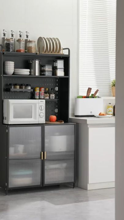 Multifunctional kitchen storage cabinet shelf Organizer Closed with ...