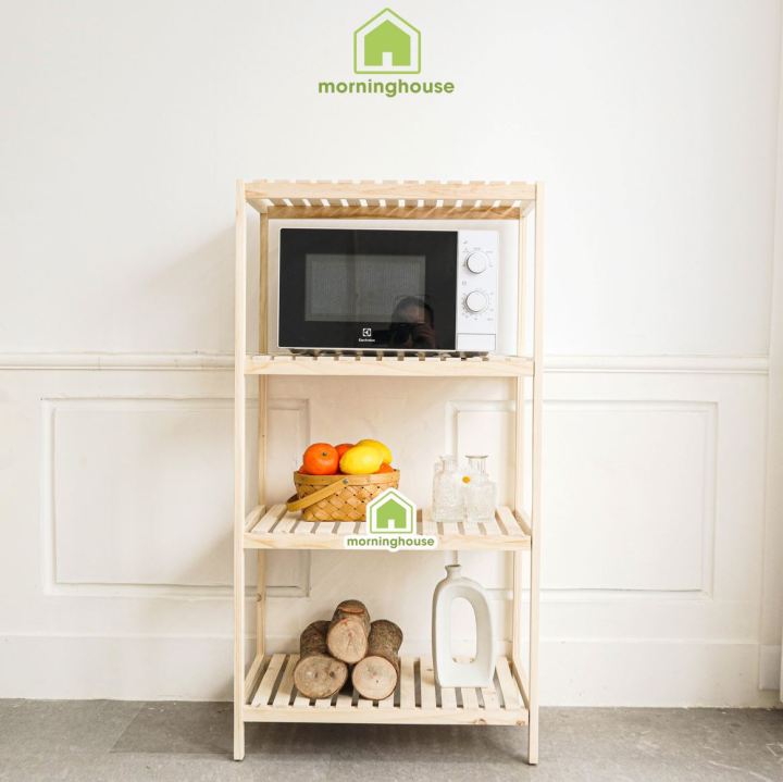 Kệ Để Lò Vi Sóng 3 Tầng Morning House Dài 60cm x Cao 80cm- Gỗ Cao Su ...