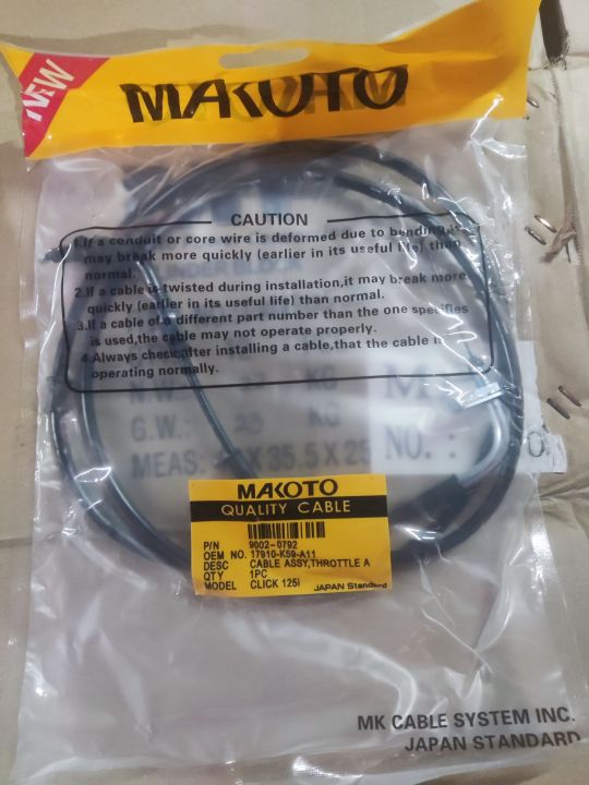 Throttle Cable Honda Click 125i | Lazada PH