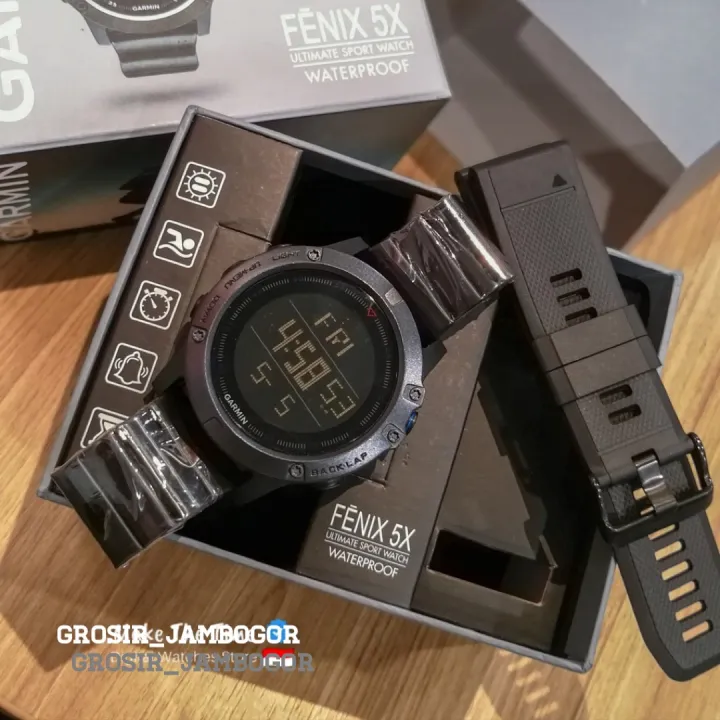 JAM TANGAN PRIA FORMAL / SPORT / GARMIN FENIX 5 DIGITAL WATCH Free 1x ...