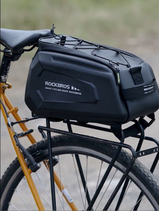 ROCKBROS Bicycle Rear Rack Bag 9L Large Capacity Hard Shell Bike Trunk ...